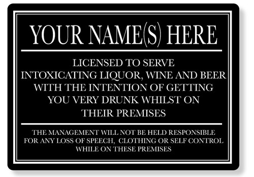 Personalised Pub Bar Licensee Aluminium Metal Sign Customised Name | eBay