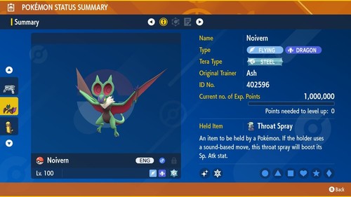 Shiny Noivern 6IVs Tera Type: Steel Pokémon Scarlet and Violet | eBay