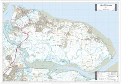 ISLE OF SHEPPEY WALL MAP - Ordnance Survey. Isle of Sheppey Map ...
