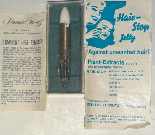 Vintage Perma Tweez Permanent Hair Remover NEW OLD STOCK Papers and ...