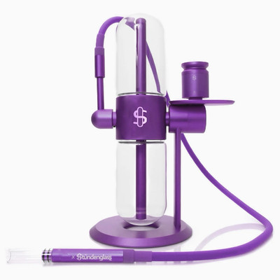 PURPLE Gravity Hookah Glass Bong Water Pipe 360 Rotating Gravity Bong ...