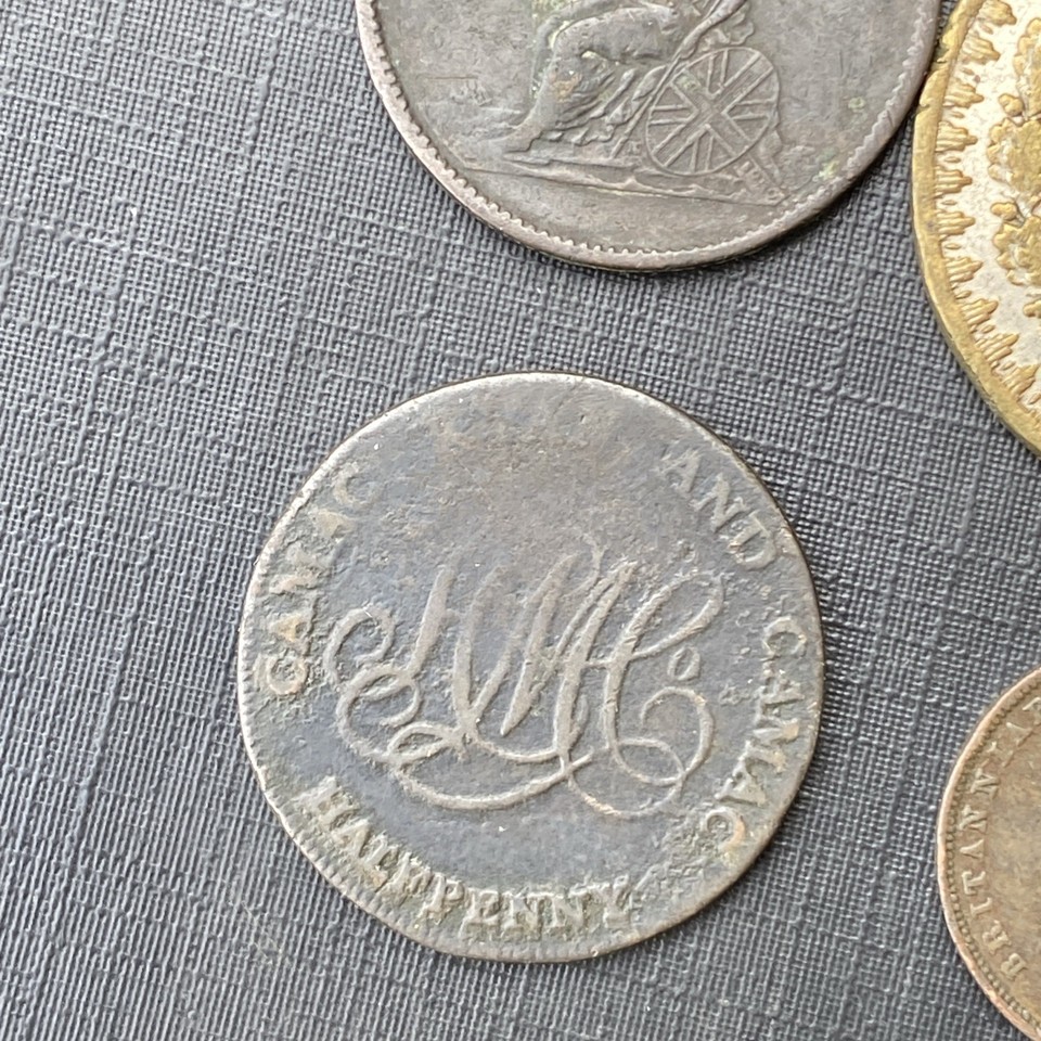 Georgian Coins & Tokens (9) George IV Farthing III Half Penny Copper ...