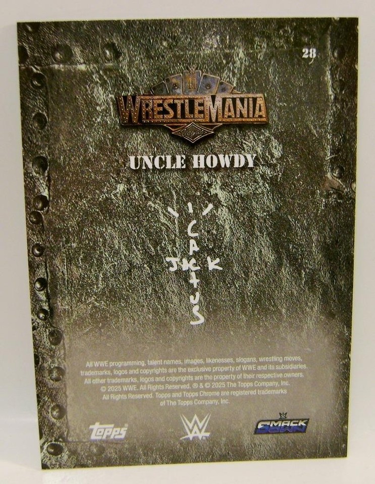 UNCLE HOWDY #28 WRESTLEMANIA WWE TOPPS CHROME CATUS JACK 2025 | eBay