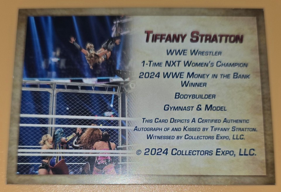 Tiffany Stratton Autograph Survivor Series 2024 Collectors Expo Kiss ...