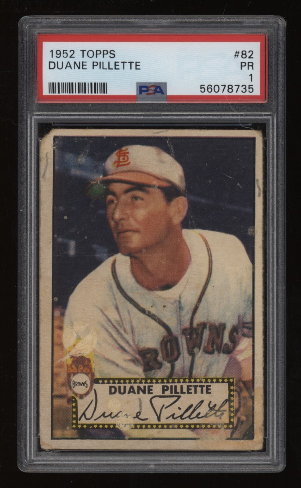 1952 Duane Pillette PSA 1 Topps Baseball #82 Invest NOW ICONIC SET (35 ...