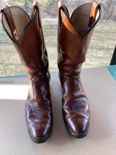 OLATHE Mens 12” Tall Buckaroo Riding Cowboy Boots Brown 5090 Vintage ...
