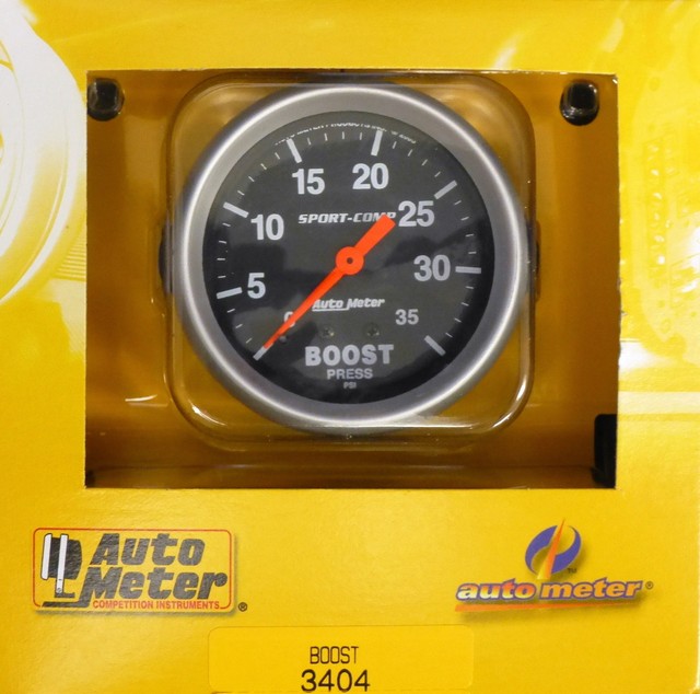AutoMeter 3404 Sport-comp Mechanical Boost Gauge CSW for sale online | eBay