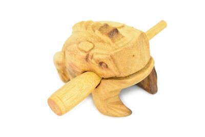 Frog, Toad, 4" Handcarved Wooden Noise Making Toy Handmade in Thailand ...