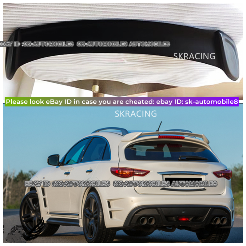 2013-2017 Infiniti QX70 Unfinished Black Rear Trunk Spoiler Wing Flap ...