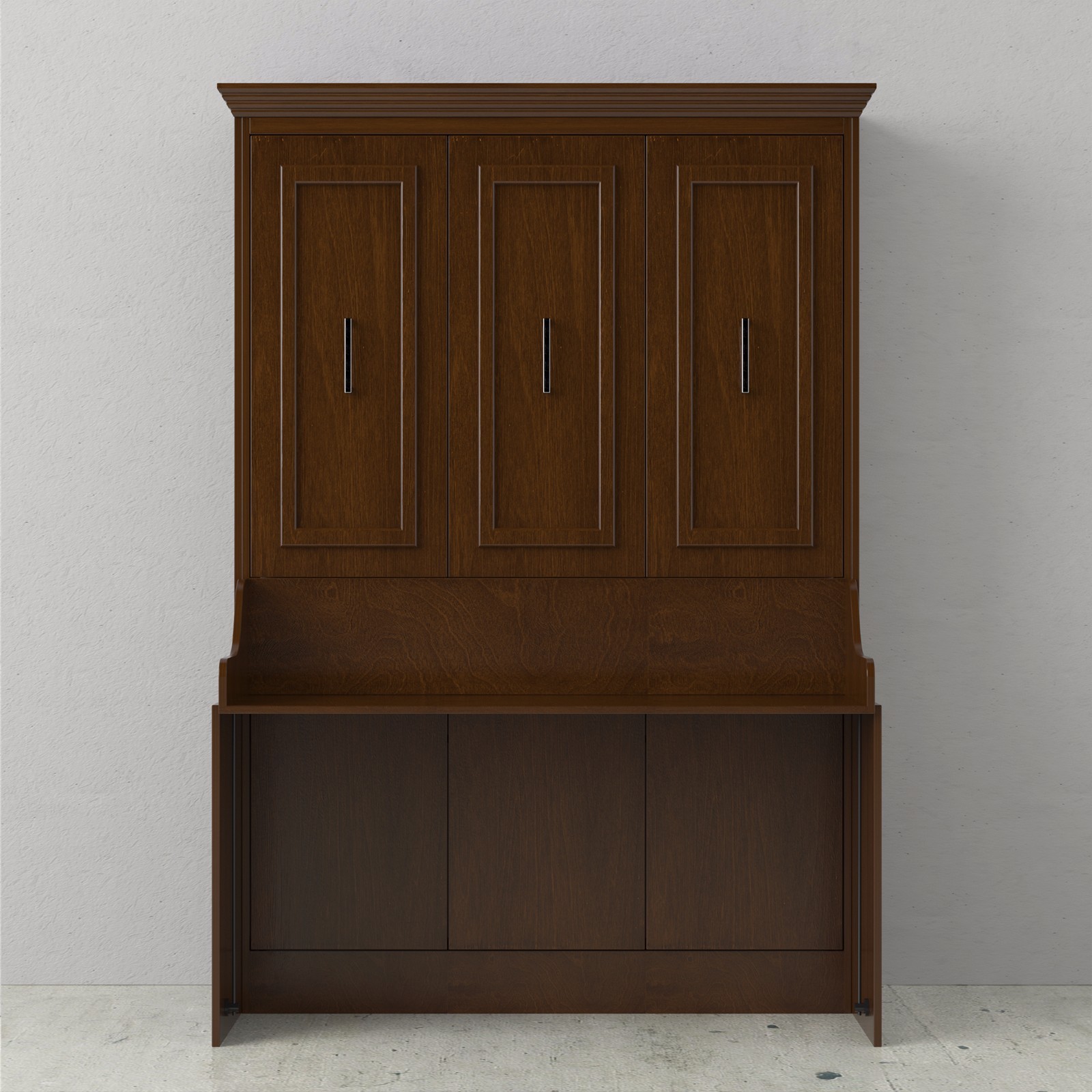 URBAN LOFT “CARSYN” Queen Murphy Wall Bed / Easy Install Walnut w/Desk ...