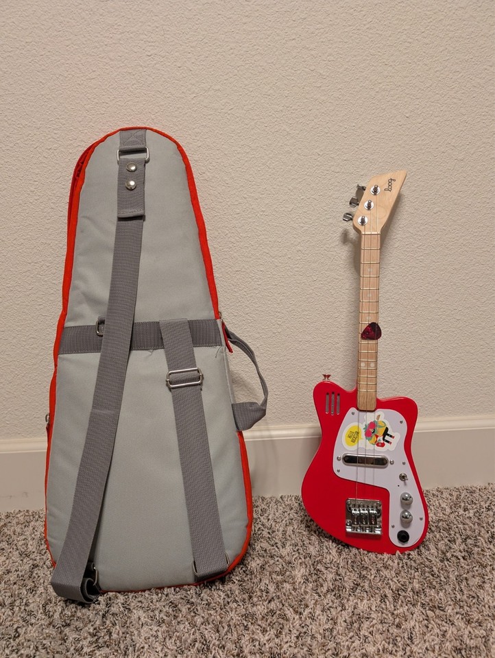 Loog Mini Electric 3 String Electric Guitar w/ Built-in Amp - Red ...