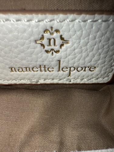 Nanette Lepore White Leather and Rattan Crossbody Bag with Textured ...