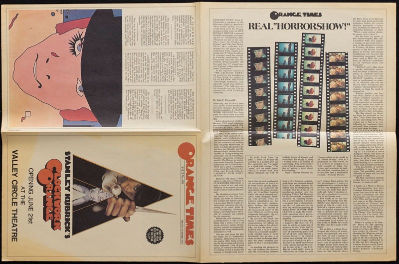 Stanley Kubrick Clockwork Orange Times 1972 Movie Promo Valley Circle ...