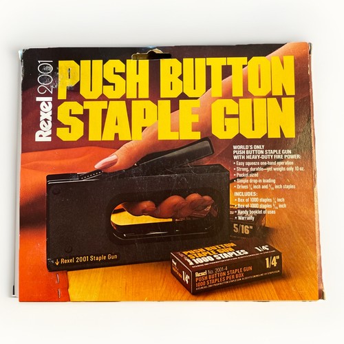 Vintage Rexel 2001 Push Button Staple Gun With 1/4" & 5/16" Staples | eBay