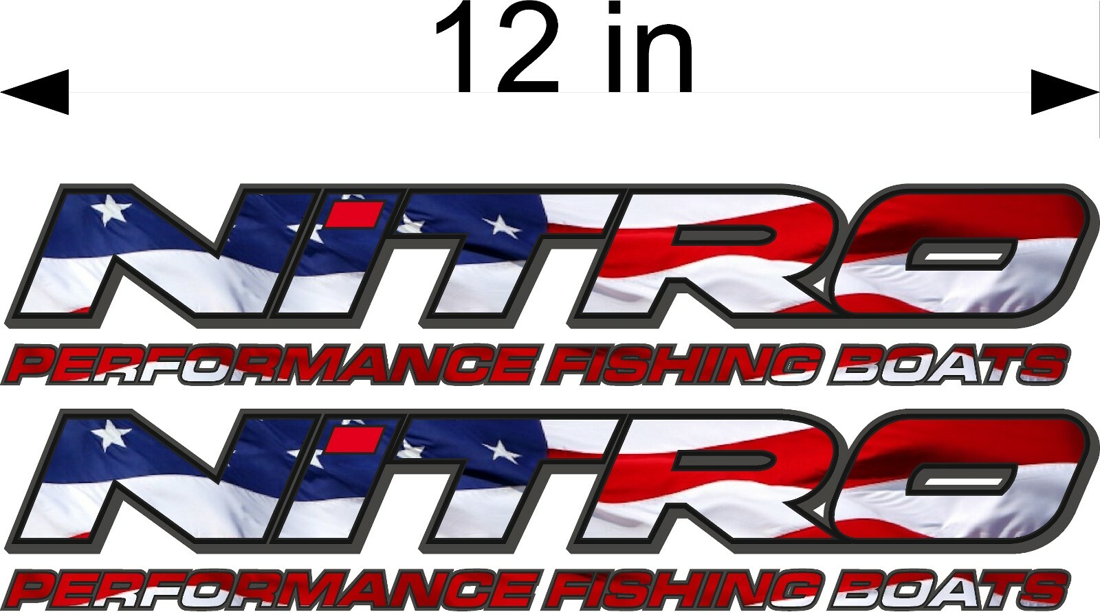 NITRO USA Boats Logo / PAIR / 12" Vinyl Vehicle Trailer Sticker Decal ...
