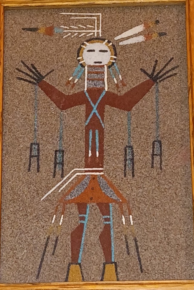 Kachina Navajo Sand Art Framed Artist Signed Lester Johnson 7.5"x5.5 ...
