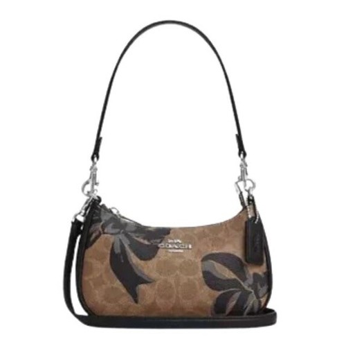 Coach Teri Mini Bow Print Crossbody Bag Signature Black Bows Purse ...