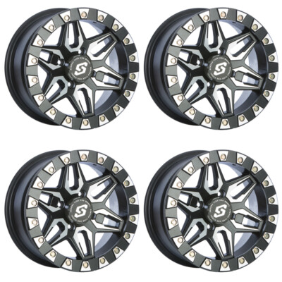 4 ATV/UTV Wheels Set 14in Sedona Split Six Beadlock Machined 6 4/156 4 ...