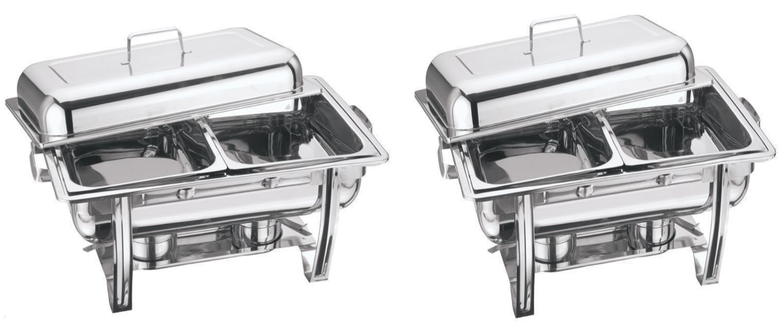 HEAVY DUTY 2 PANS CHAFING DISH SET STAINLESS STEEL 8.5L PARTY CATER ...