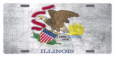 ILLINOIS State Flag Custom License Plate State Emblem METAL Version | eBay