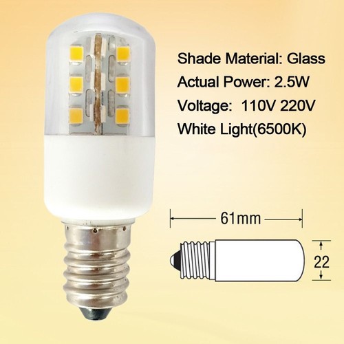 T22 2.5W 110V 220V Pygmy Small Screw LED Lamp Refrigerator Lighting ...