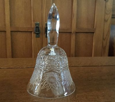 BOHEMIAN Cut Crystal Glass Dinner BELL double stars Czech Vintage | eBay