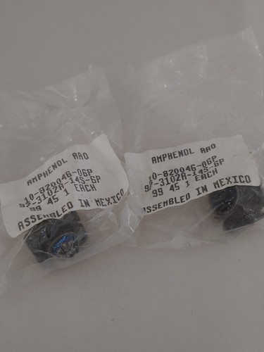 Lot of 2 Amphenol AA0 97-3102A-14S-6P Connector ( 10-820046-06P )( 99 ...