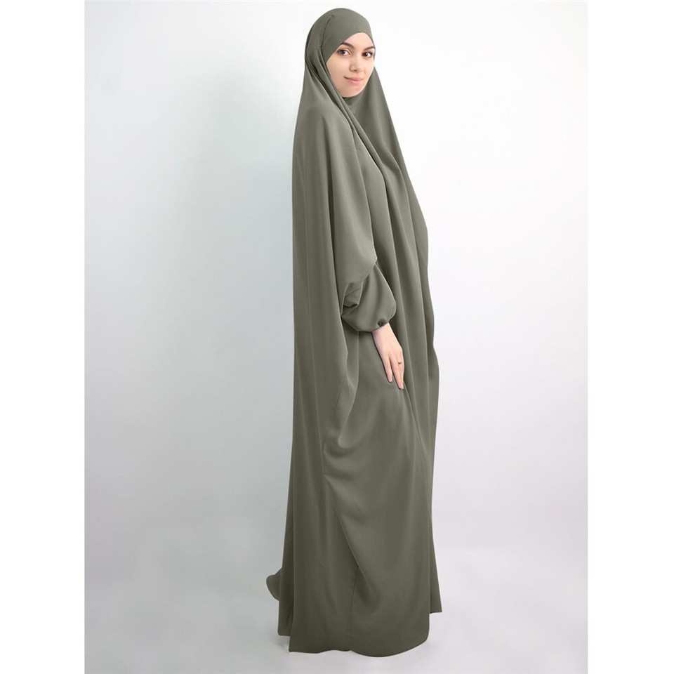One Size Overhead Burqa Kaftan Robe Muslim Women Long Dress Islamic ...