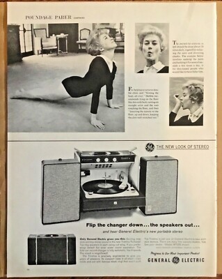 General Electric stereo phonograph ad 1962 orig vintage 1960s retro hi ...