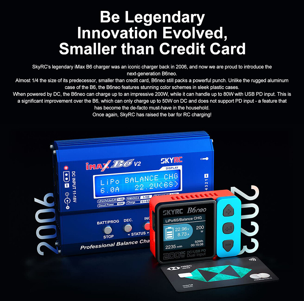 SkyRC B6 neo Smart Balance Charger DC 200W PD 80W LiPo Battery Discharger | eBay