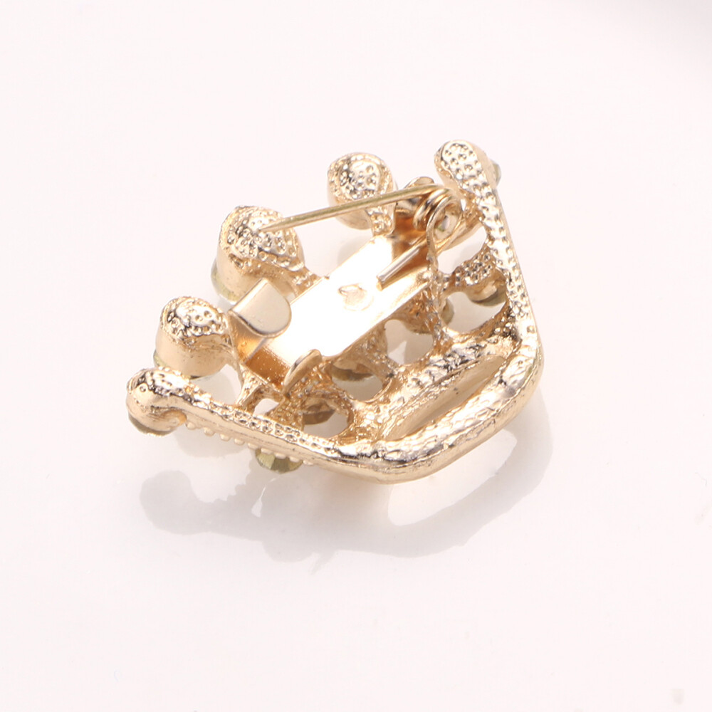 2 PCS Crown Badge Brooch Pin Bouquet Pins for Pageant Mini Rhinestones ...