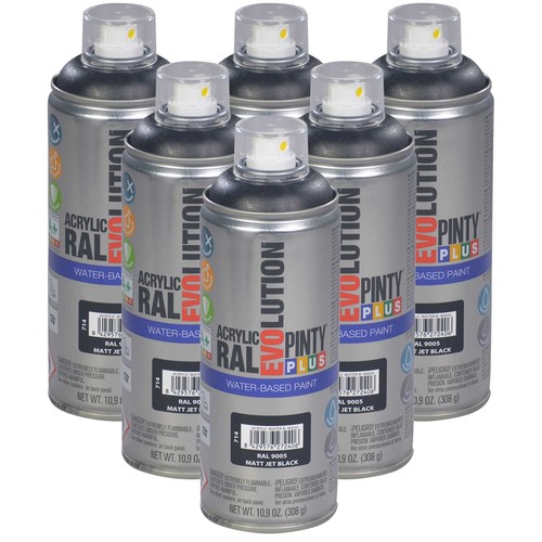 Pintyplus Water Based Spray Paint, Greenguard Gold Certified, Matt Jet ...
