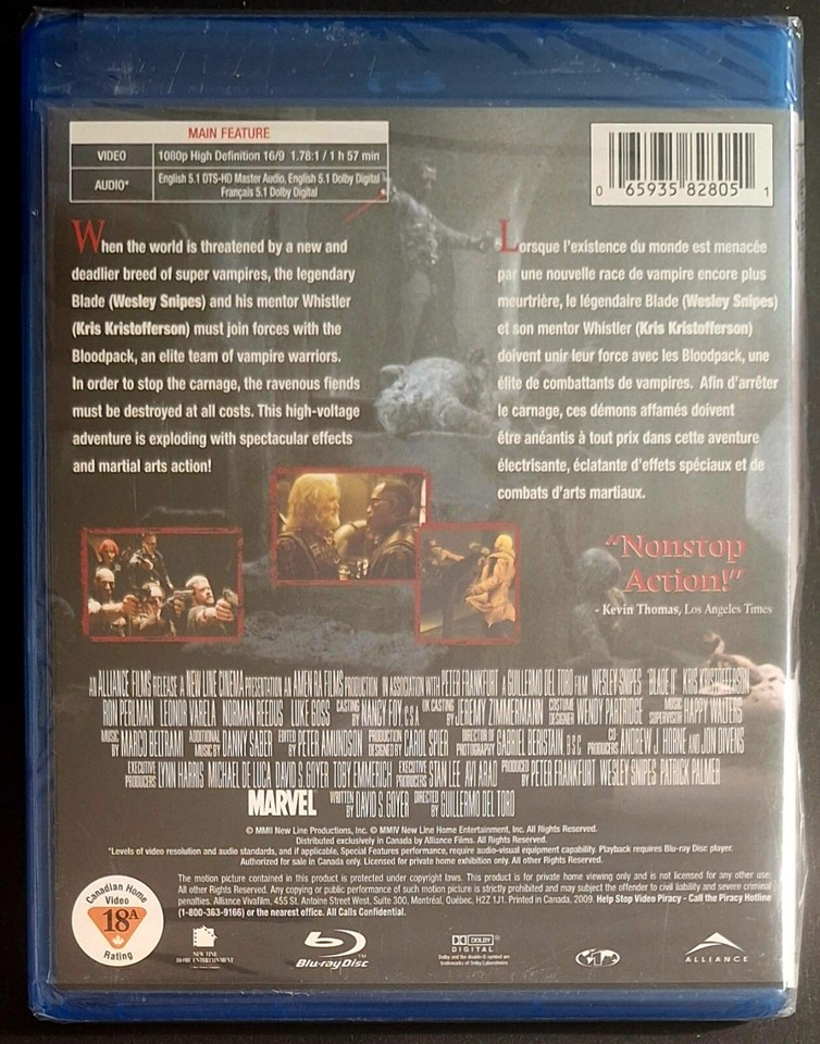 Blade II (Blu-ray Disc, 2009, Canadian) Wesley Snipes 65935828051| eBay