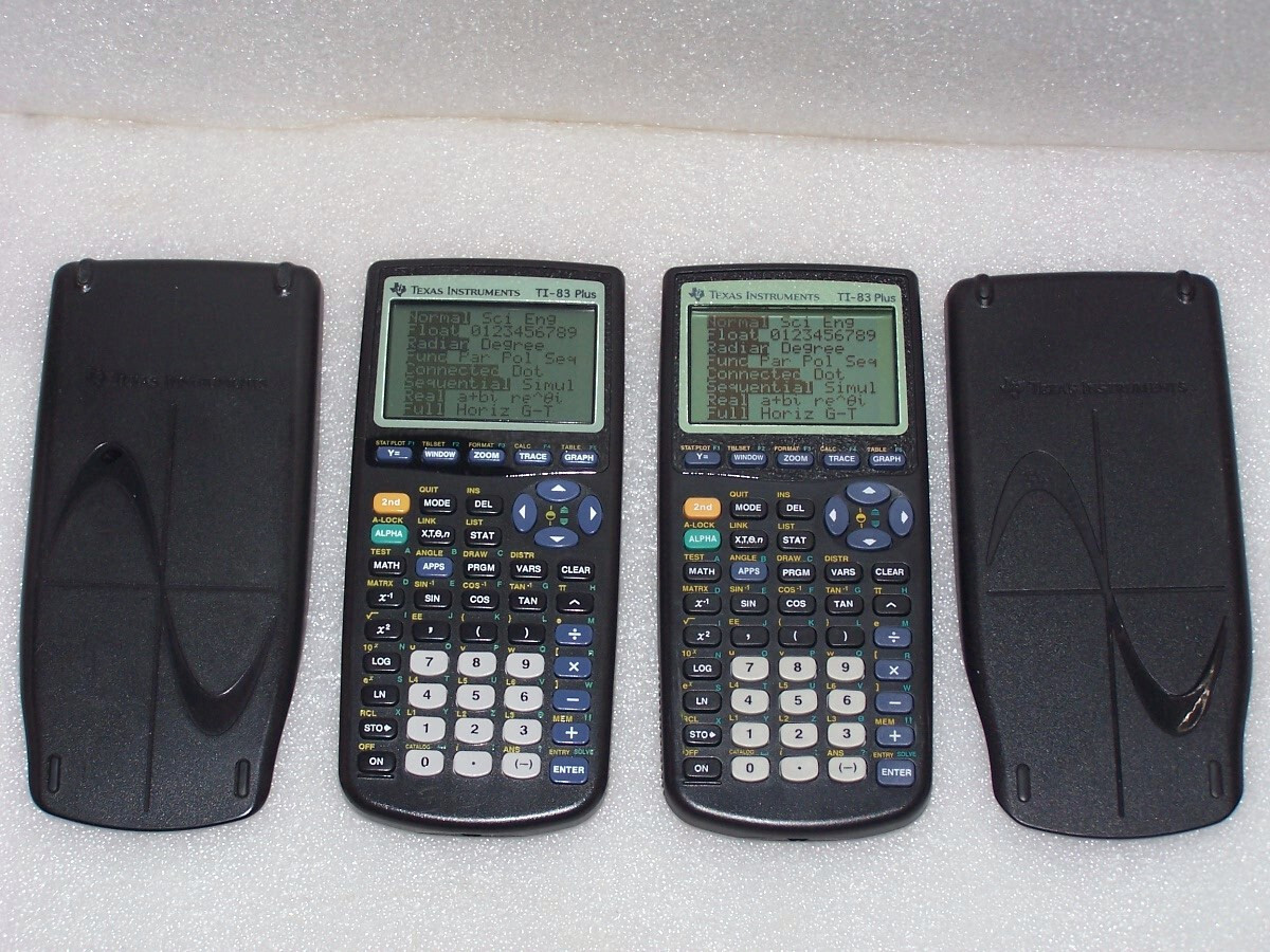 Lot of 2 Texas Instruments TI-83 Plus Graphing Calculators Both Work ...
