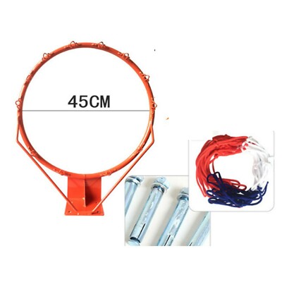 Basketball Ring Hoop Rim Basket System Set 45 cm Standard Metal Rim ...