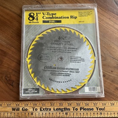 Oldham 8-1/4" V-Type Combination Rip Saw Blade 40-Tooth 825-CT | eBay