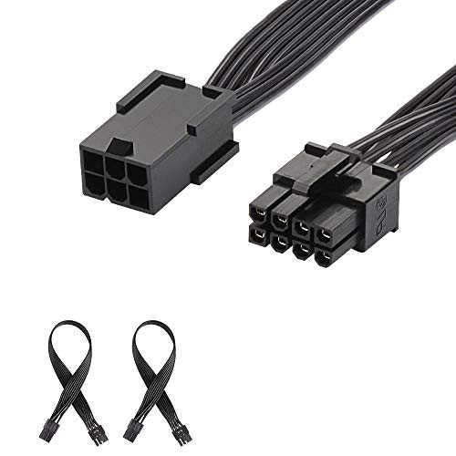 PCIe 6 Pin to PCIe 8 Pin Power Adapter Cable (2 Pack), PCI Express 6 ...