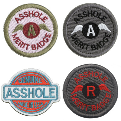 Ass Hole Merit Badge Embroidered Motif Applique Badge Wings Sew On ...