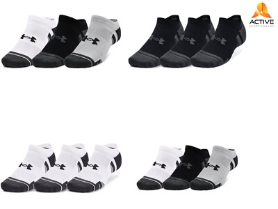 Under Armour Unisex 3 Pair No Show Performance Tech Socks Sports ...