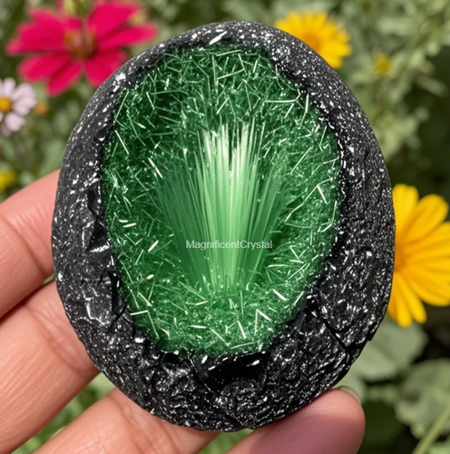 Rare Natural Meteorite Quartz Crystal Specimen Goethite Green Copper ...