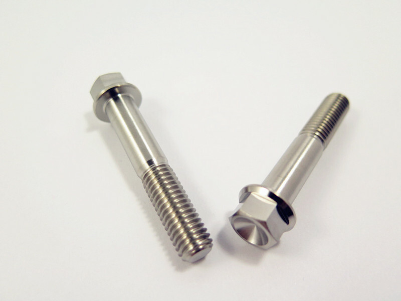 2PC M8 X 45mm Race Screw Flanged Hex Head Bolt Ti-6Al-4V M8X1.25 pitch ...