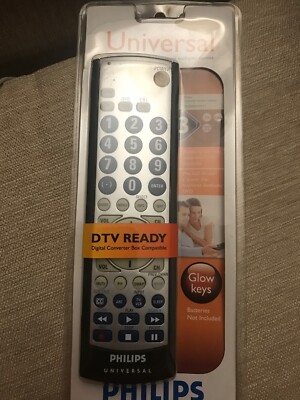 Philips Universal Remote Control DTV Converter Box Large Glow Keys New ...
