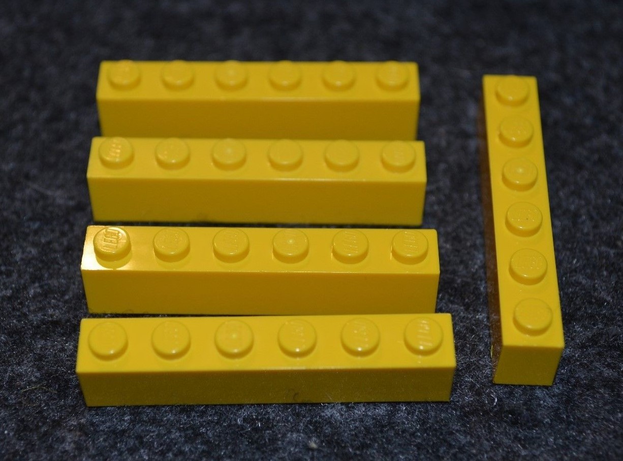 (5) 1x6 YELLOW Standard Bricks ~ Lego ~ NEW ~ Castle | eBay
