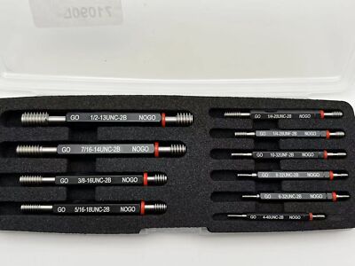 10 Pc. Thread Plug Gage Set 2B 4-406-328-3210-321/4-281/4-205/16-183/8 ...