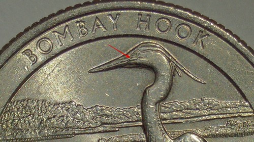 2015 P Delaware Bombay Hook National Park Quarter DIE CHIP ON BEAK ...