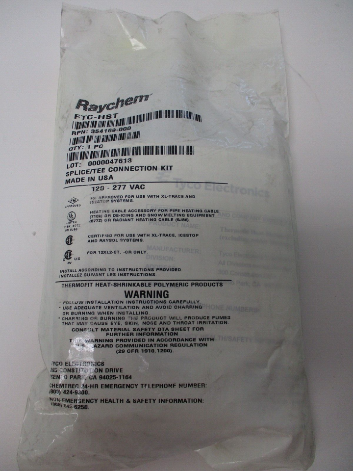 RAYCHEM FTC-HST, SPLICE/TEE CONNECTION KIT 120-277V | eBay