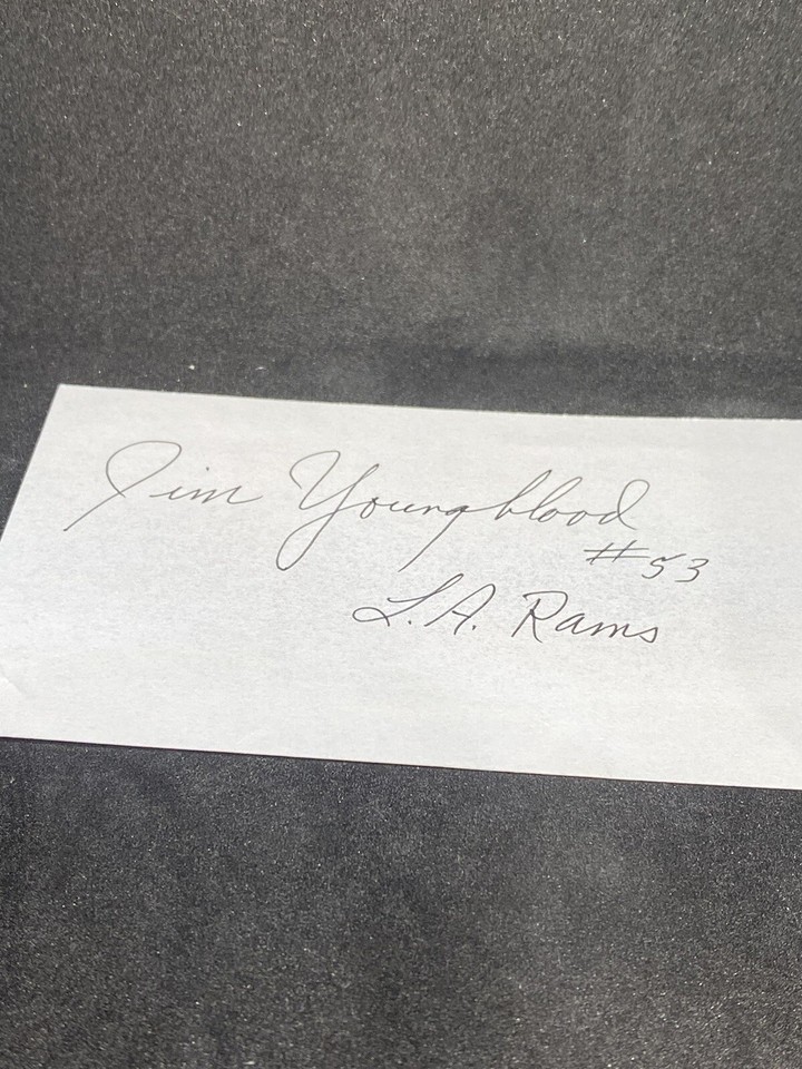 Jim Youngblood 1973-84 LA Rams Redskins Auto Autographed Signed NFL ...