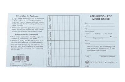 Boy Scout BSA 25 Set Lot Merit Badge Application Cards New Sealed Blue ...