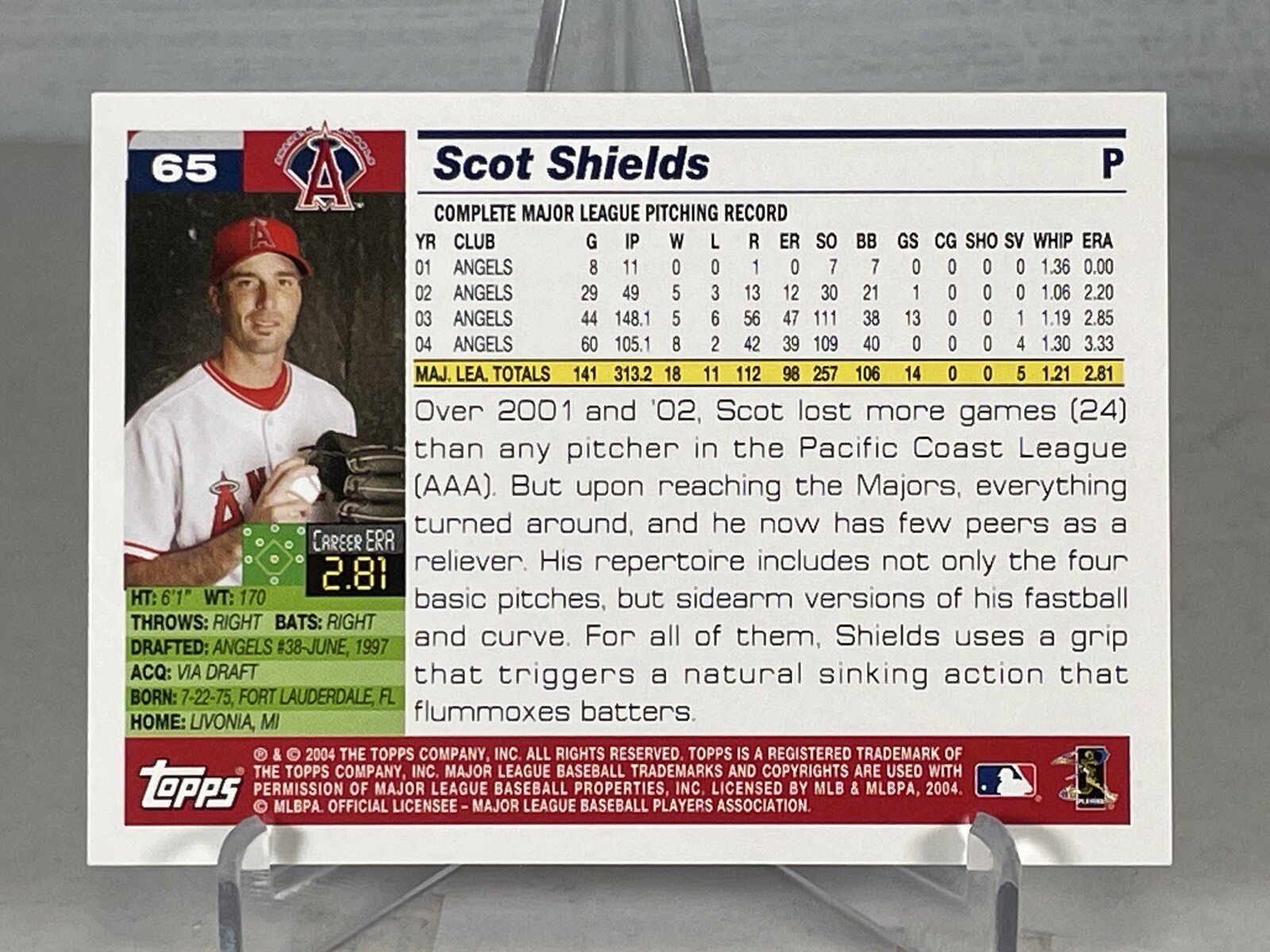 2005 Topps Scot Shields #65 Anaheim Angels Baseball Card | eBay