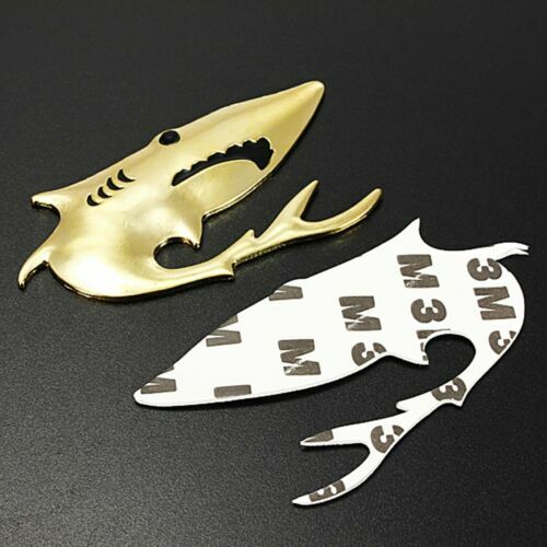 "1x shark Car Side Fender Rear Trunk Emblem Badge Decals (golden )" | eBay